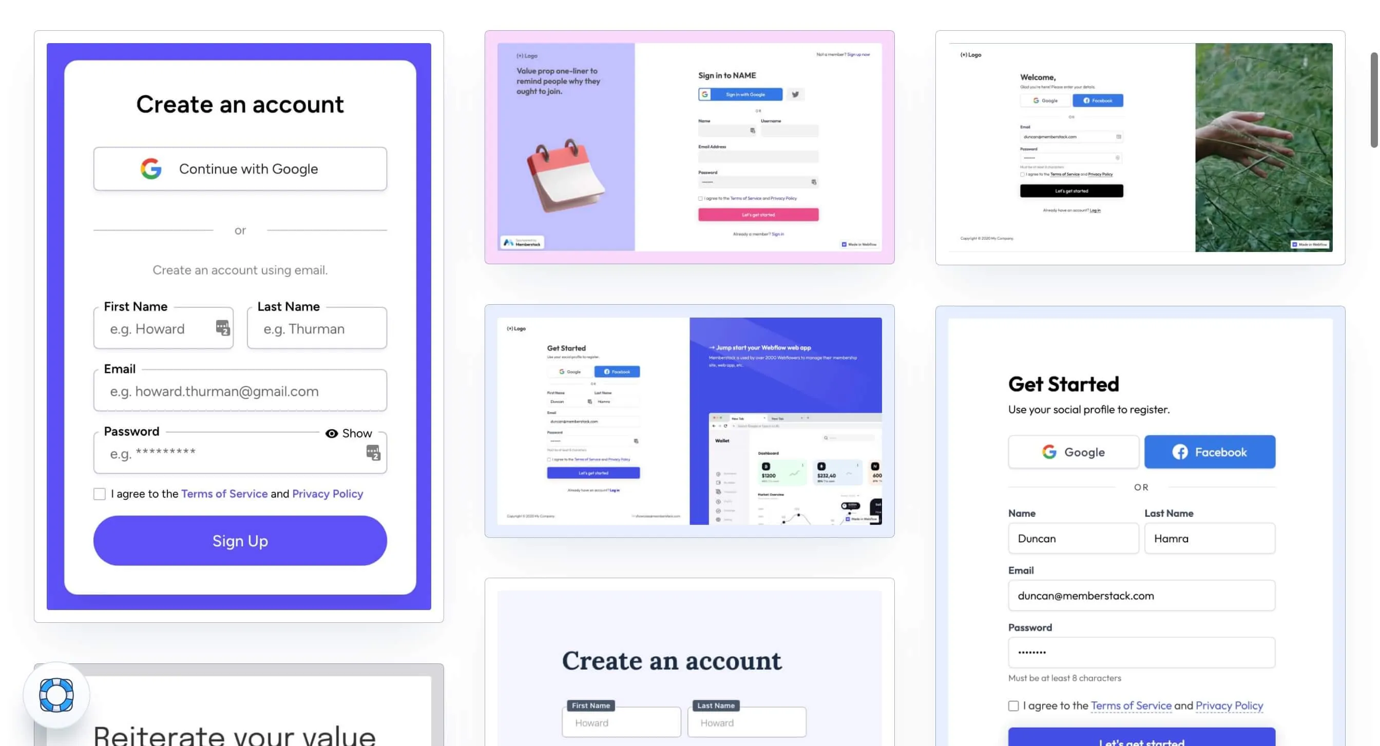 Free Webflow Signup Components | Copy & Paste Free Webflow Signup Components | Copy & Paste